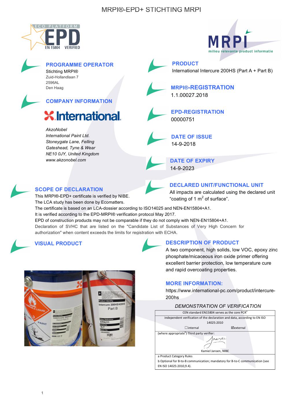 AkzoNobel International Paint LTd. - International Intercure 200HS ...