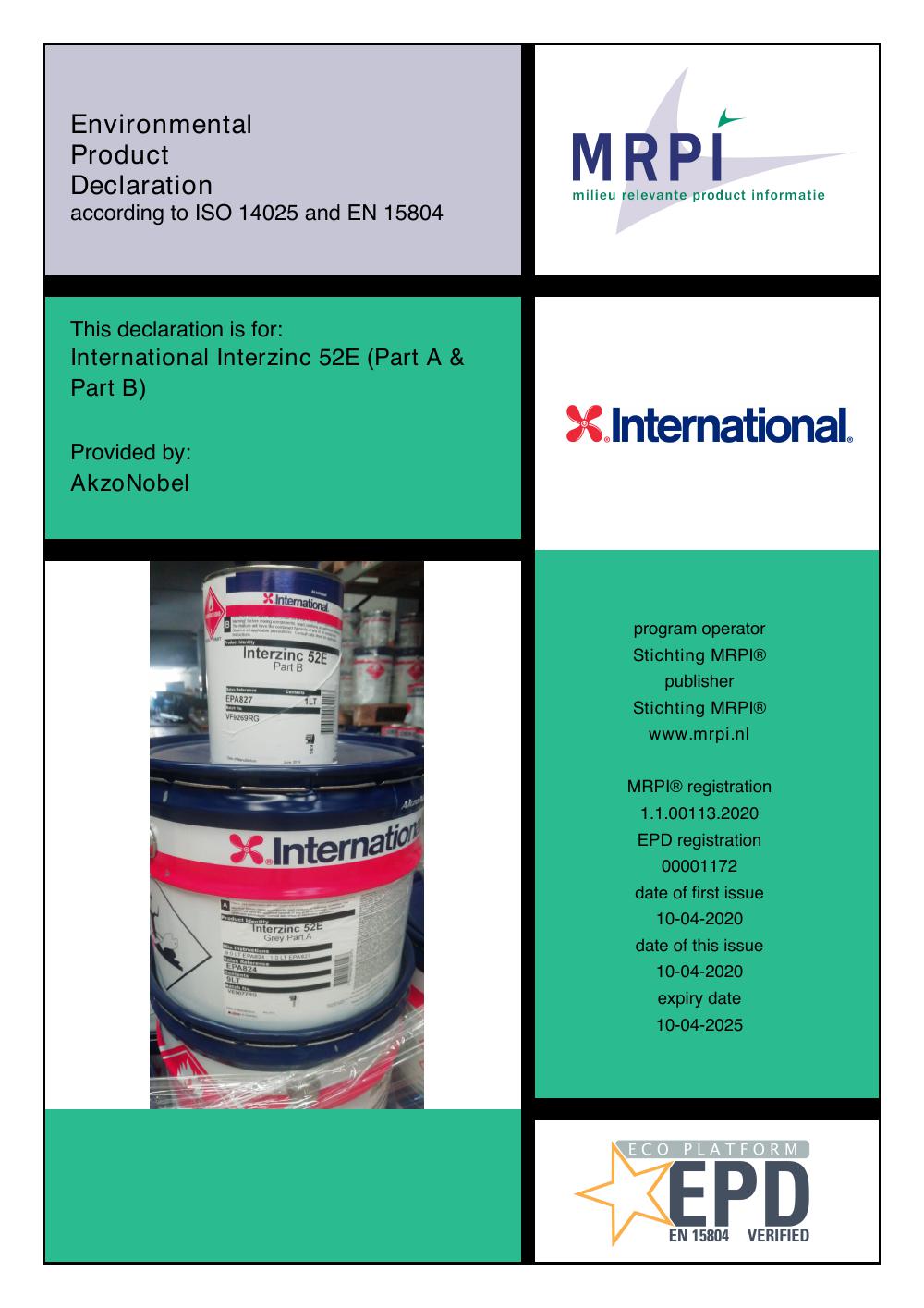 AkzoNobel - International Interzinc 52E Part A and Part B - Milieu ...