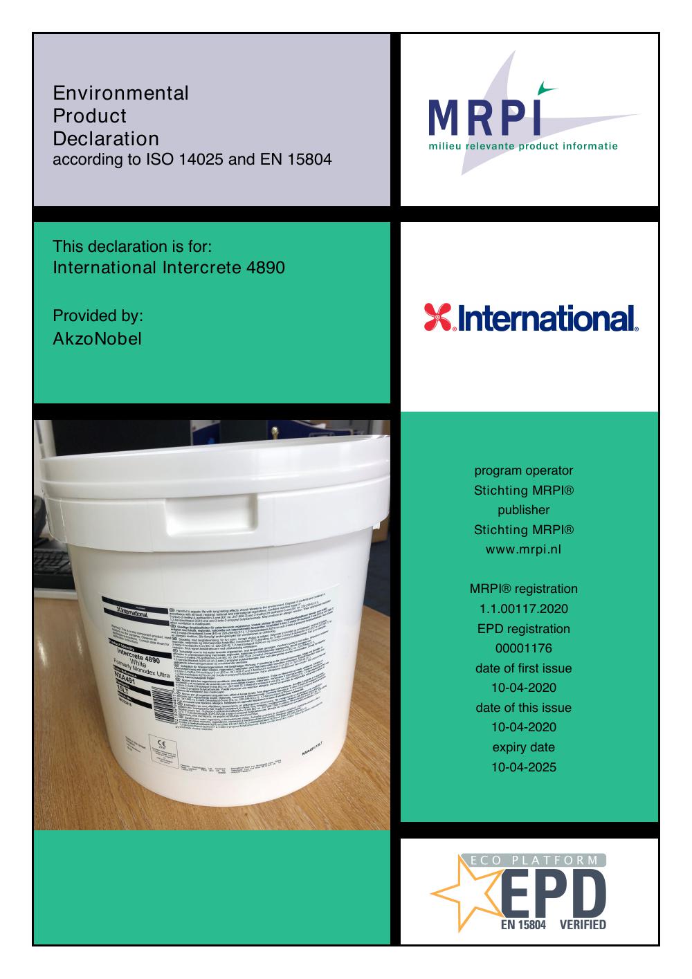 AkzoNobel - International Intercrete 4890 - Milieu Relevante Product ...