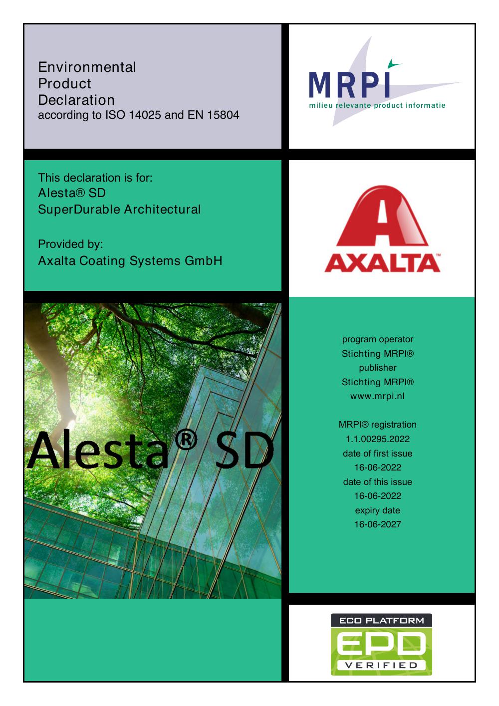 Axalta Coating Systems - Alesta® SD SuperDurable Architectural - Milieu ...