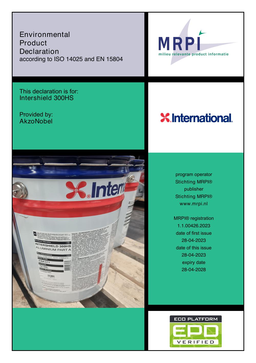 AkzoNobel - Intershield 300HS - Milieu Relevante Product Informatie