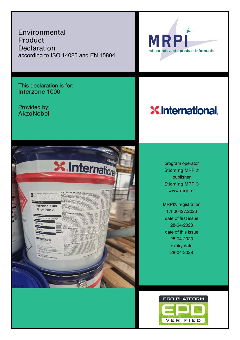 AkzoNobel - Interzone 1000 - Milieu Relevante Product Informatie
