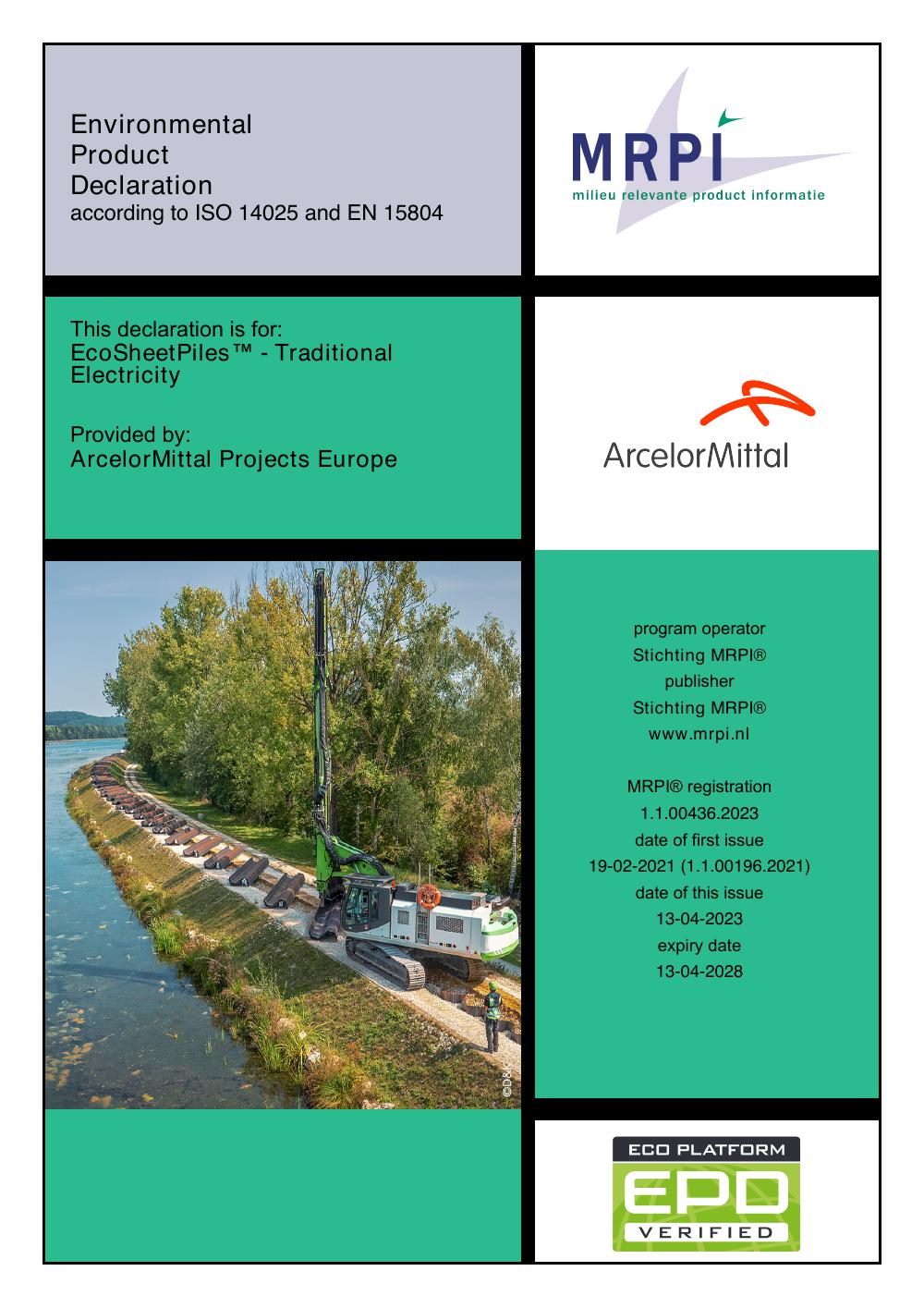 ArcelorMittal Projects Europe - EcoSheetPiles - Traditional Electricity ...