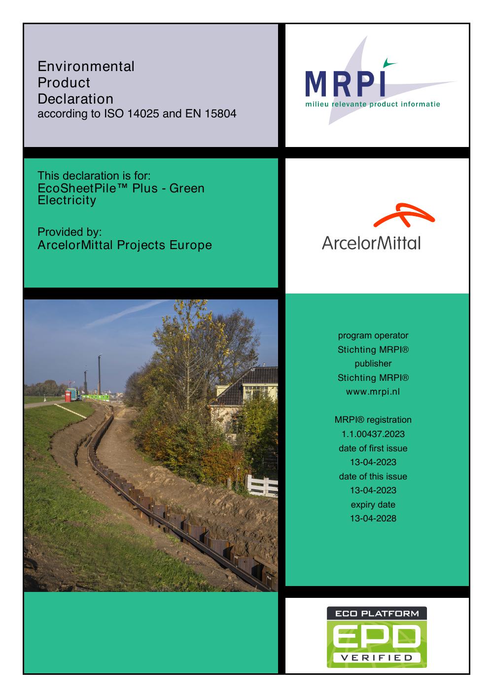 ArcelorMittal Projects Europe - EcoSheetPiles Plus - Green Electricity ...