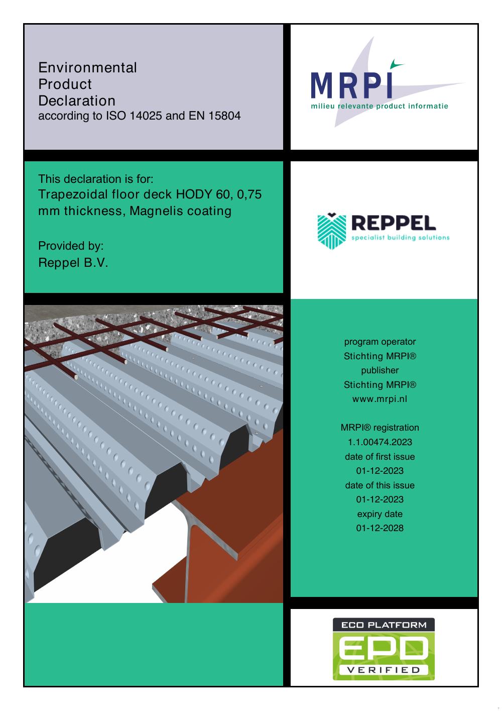 Reppel B.V. - Trapezoidal floor deck HODY 60, 0,75 mm thickness ...